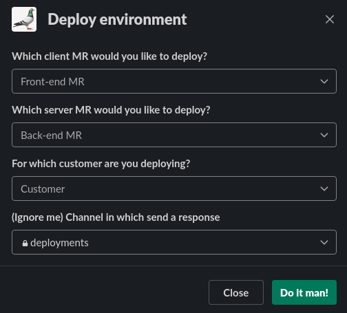 Slack-powered multi-repository deployments - @sgametrio
